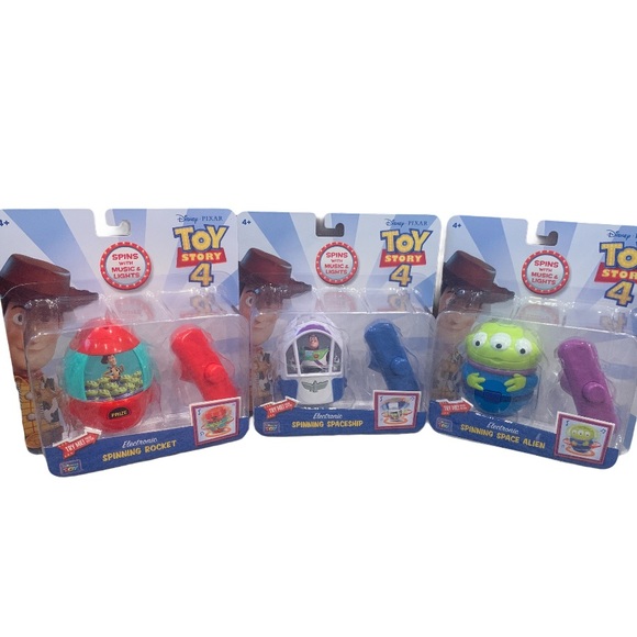 Disney | Toys | Toy Story 4 Full Set Of Electronic Spinning Tops | Poshmark